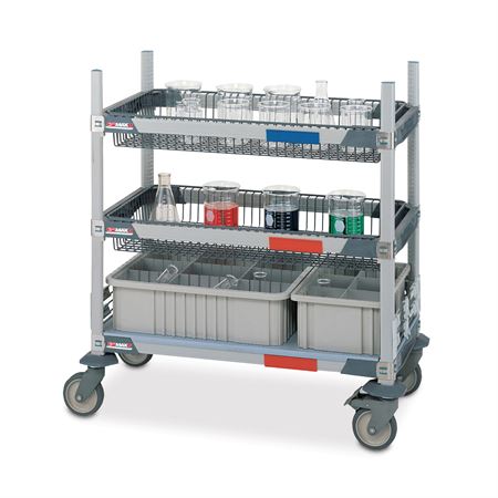 Laboratory Glassware Transport Cart with Storage Totes Laboratory Glas ...