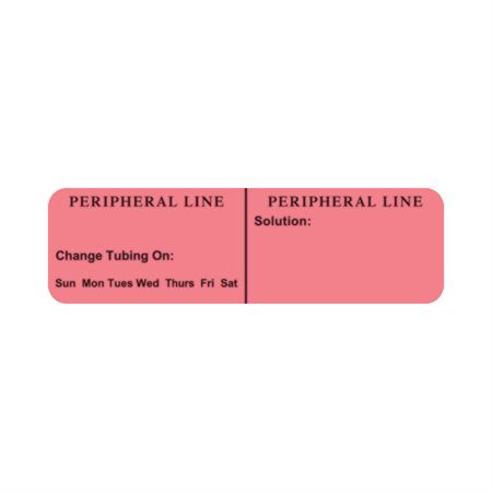 Line Identification Labels Peripheral Line" - Pink - 3"W x 0.88 ...