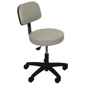 UMF Medical Exam Stool with Back - Pneumatic Padded Stool with Back an ...