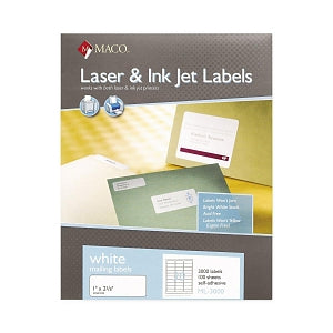 Chartpak Multi-Purpose Labels - White 1" x 2-5/8" 30/Page Label for La ...