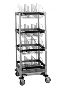 InterMetro Storage Cart - IV Transport Cart, 4 Baskets, 24" x 24" x 60 ...