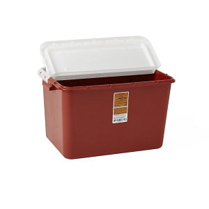 Medline Large Biohazard Containers - Sharps Containers, Red, Hinged To ...
