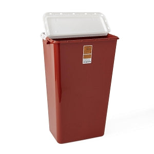 Medline Large Biohazard Containers - Sharps Containers, Red, Hinged To ...