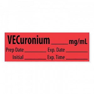 MarketLab Muscle Relaxant Medication Pre-Cut Label - LABEL, VECURONIUM ...