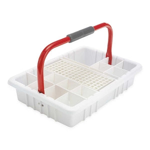 MarketLab Phlebotomy Trays with Racks - TRAY, WHITE, W/RED HANDLE, 13M ...