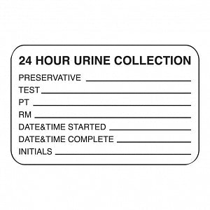 Marketlab Urine Collection Label - LABEL, 24 HR URINE COLLECTION - 676 ...
