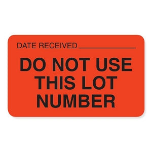 MarketLab Lot Signal Label - LABEL, DO NOT USE, FLOURESCENT ORANGE - 8 ...