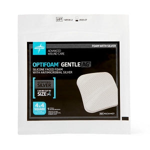 Medline Optifoam Gentle Silicone and Antimicrobial Silver Foam Dressin ...
