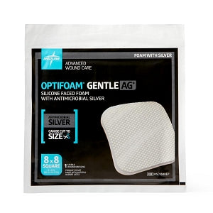 Medline Optifoam Gentle Silicone and Antimicrobial Silver Foam Dressin ...