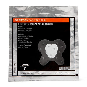 Medline Optifoam AG+ Sacrum Silver Antimicrobial Wound Dressing - Opti ...