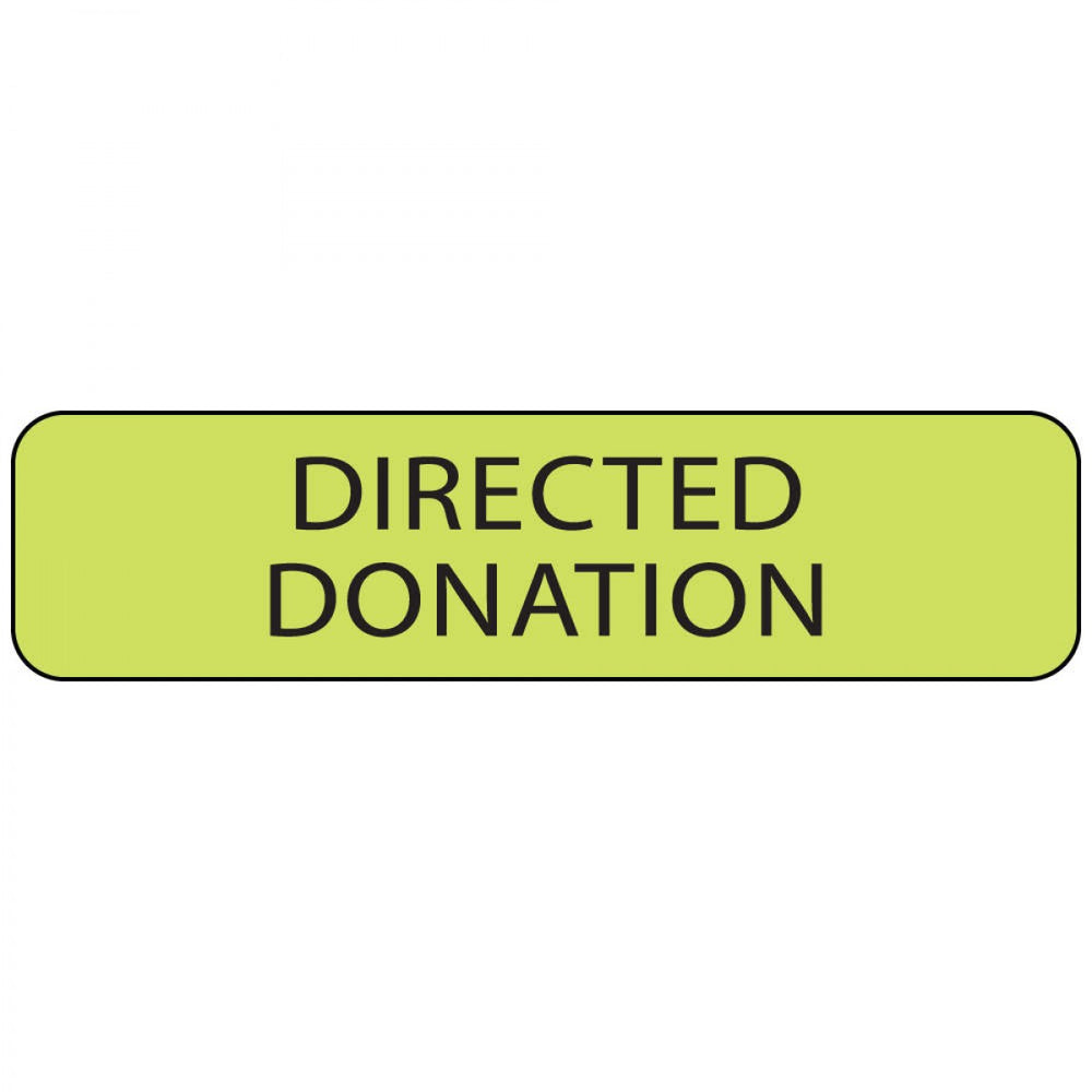 Lab Communication Label (Paper, Removable) Directed Donation 1 1/4" X ...