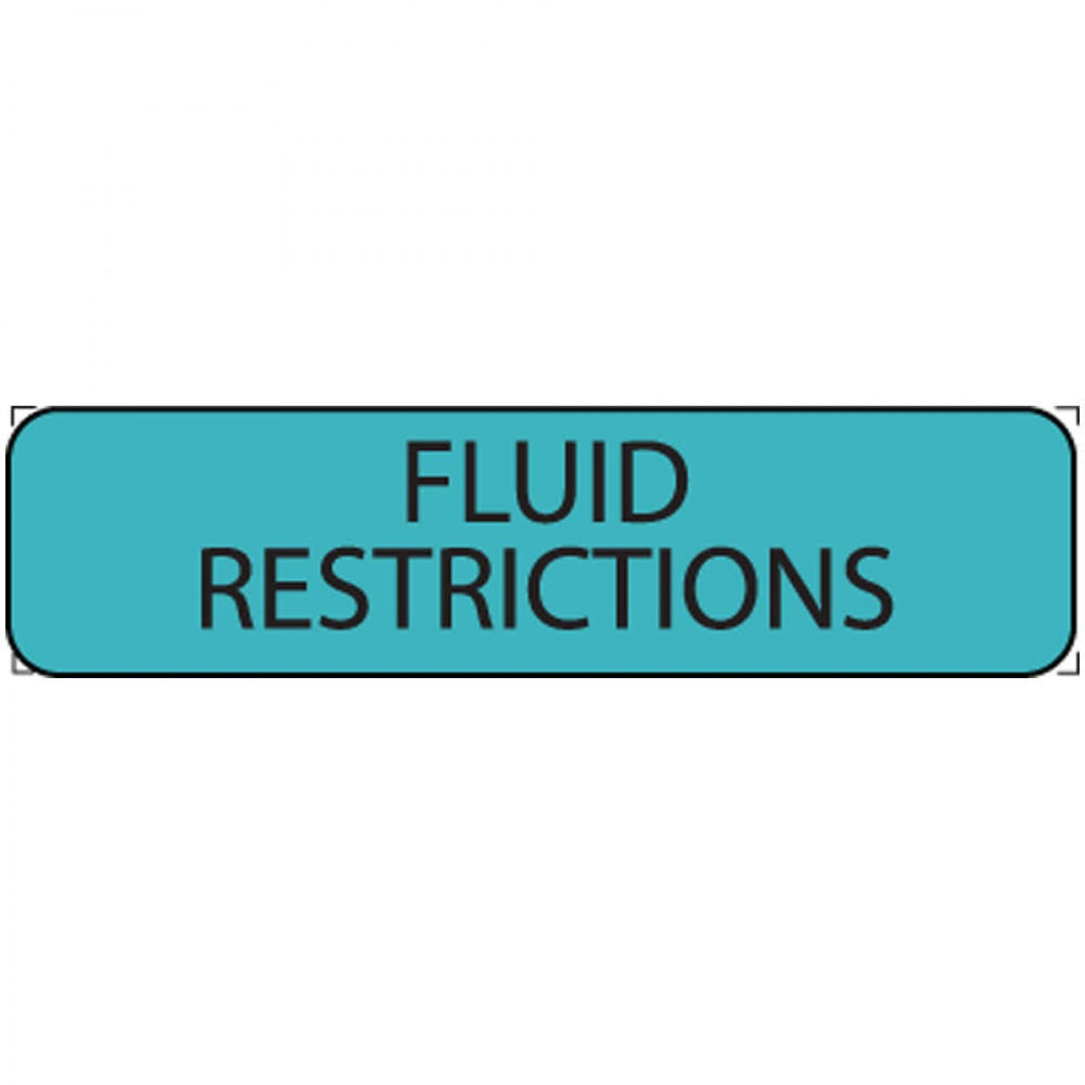 Label Paper Removable Fluid Restrictions 1" Core 1 1/4" X 5/16" Blue 7 ...