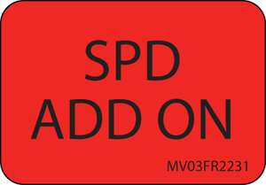 Label Paper Permanent Spd Add On 1" Core 1 7/16" X 1 Fl. Red 666 Per R ...