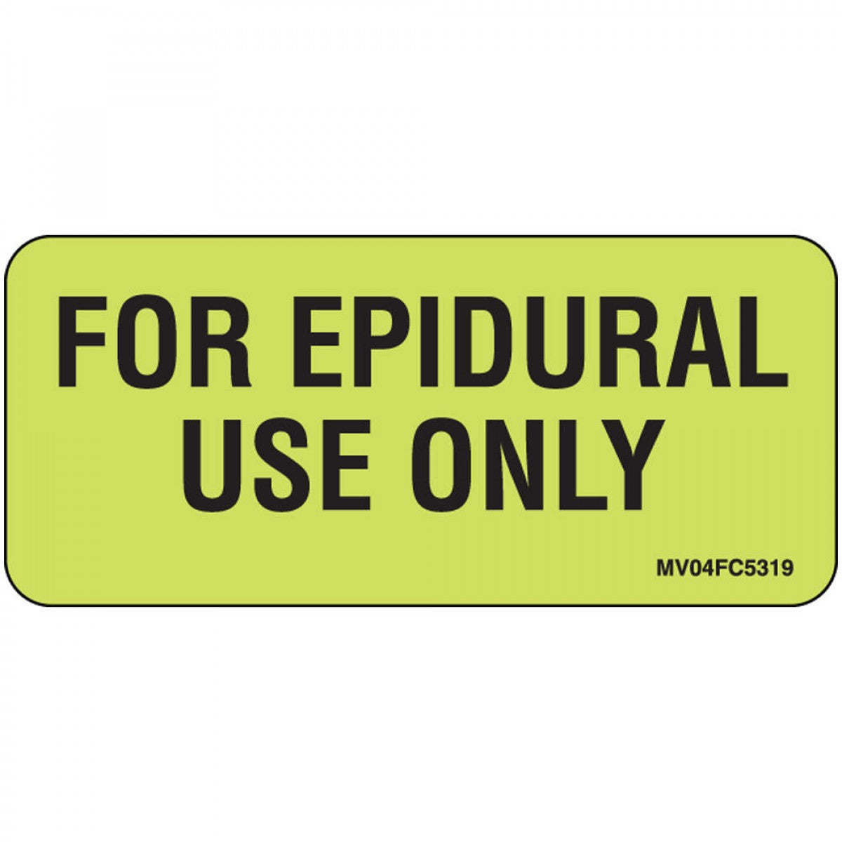 Label Paper Removable For Epidural Use 1" Core 2 1/4" X 1 Fl. Chartreu ...