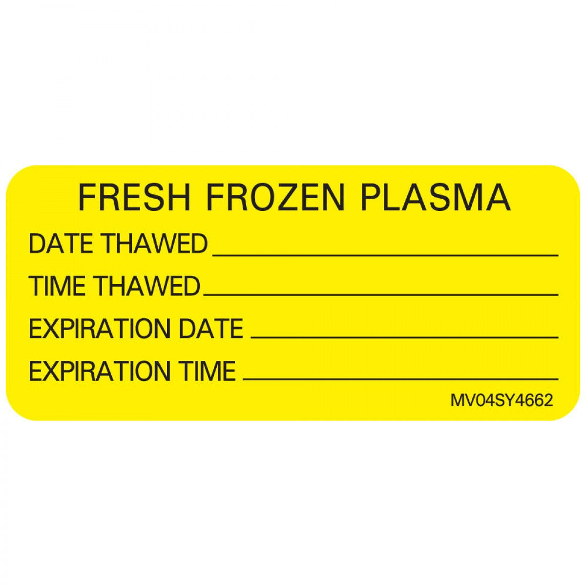 Lab Communication Label (Paper, Permanent) Fresh Frozen Plasma 2 1/4 ...