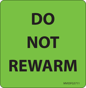 Label Paper Removable Do Not Rewarm 1" Core 2 7/16" X 2 1/2" Fl. Green ...