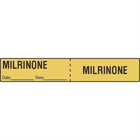 IV Tubing Medication Label Milrinone — Grayline Medical
