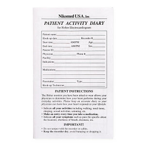 Nikomed Patient Diary for Holter - Holter ECG Monitoring Patient Diary ...