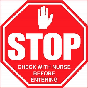 Centurion Centurion Precaution Nursing Labels - Red Stop Check with Nu ...