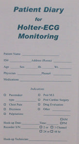 Danlee Medical Patient Diary (Holter Monitoring Record) - Patient Diar ...