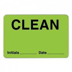 PDC Healthcare Clean Labels - Clean Initials Label, 4" x 2-1/8", Green ...