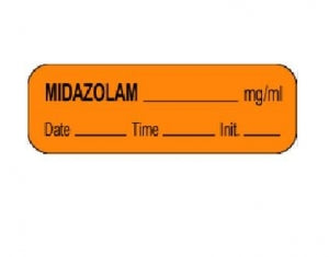 PDC Healthcare Drug Labels - Midazolam Label, mg / mL, Orange, 1000/Ro ...