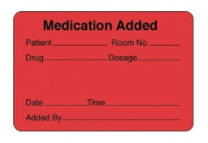 PDC Healthcare Medication Added Labels - "Medication Added" Label, 3 ...