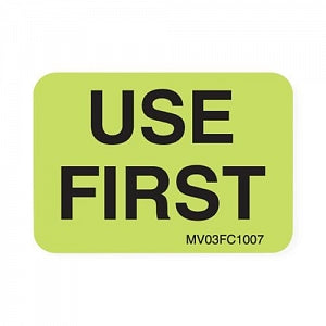 PDC Healthcare Label Paper - Use First Label, 1-7/16" x 1", Fluorescen ...