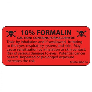 PDC Healthcare FormalinPermanent Warning Label - 10% Formalin Label, F ...