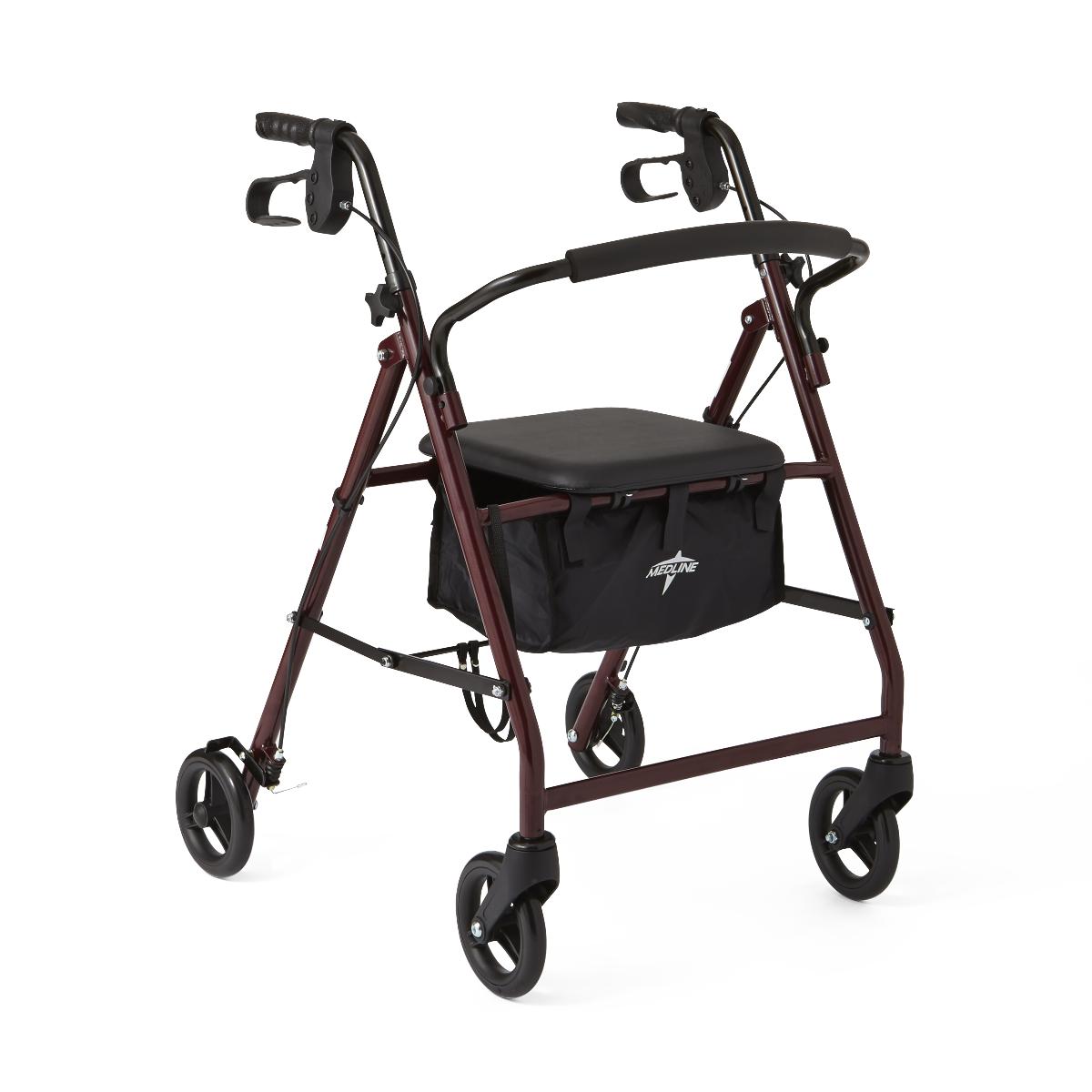 Medline Basic Steel Rollators - Basic Steel Rollator with 6" Wheels, R ...
