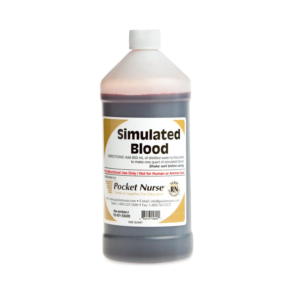 Pocket Nurse Simulated Blood - Simulated Blood, 1 gal., for Instructio ...