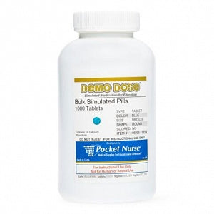 Pocket Nurse Demo Dose Simulated Tablets & Caplets - Round Blue Tablet ...