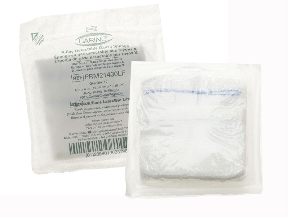 Sterile 100% Cotton X-Ray Detectable Gauze Sponges — Grayline Medical