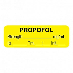 United Ad Label Co. Drug Tape / Labels - Propofol Label, Strength (mg ...