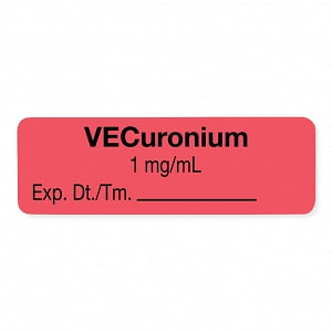United Ad Label Co. Drug Tape / Labels - VECuronium Label, 1 mg / mL ...