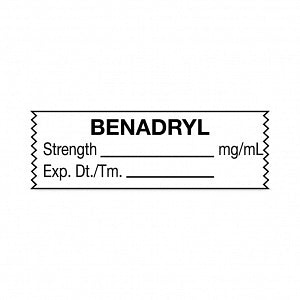 United Ad Label Co. Drug Tape / Labels - Benadryl Label Tape, Strength ...
