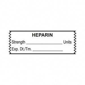 United Ad Label Co. Drug Tape / Labels - Heparin Label Tape, Strength ...