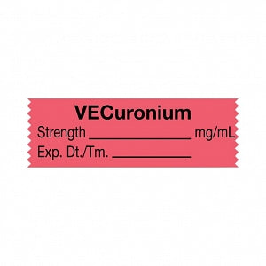 United Ad Label Co. Drug Tape / Labels - VECuronium Label Tape, Streng ...