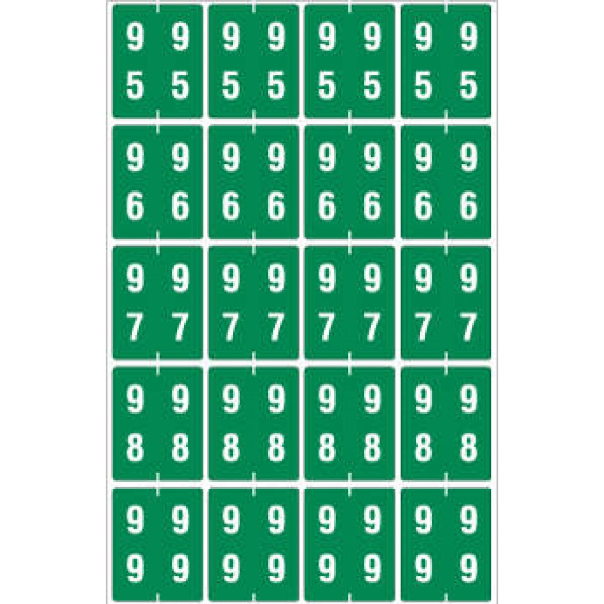 Ames Compatible Double Digit Color Code Label Numeric 95-99 1 1/2" X 1 ...