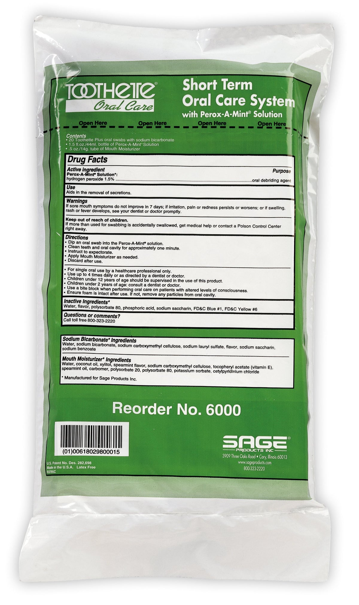 Sage Products Oral Swab Systems - Corinz Oral Swab System Kit, Short-T ...