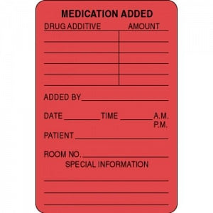 PDC Healthcare Medication Added Labels - "Medication Added" Label, 2 ...