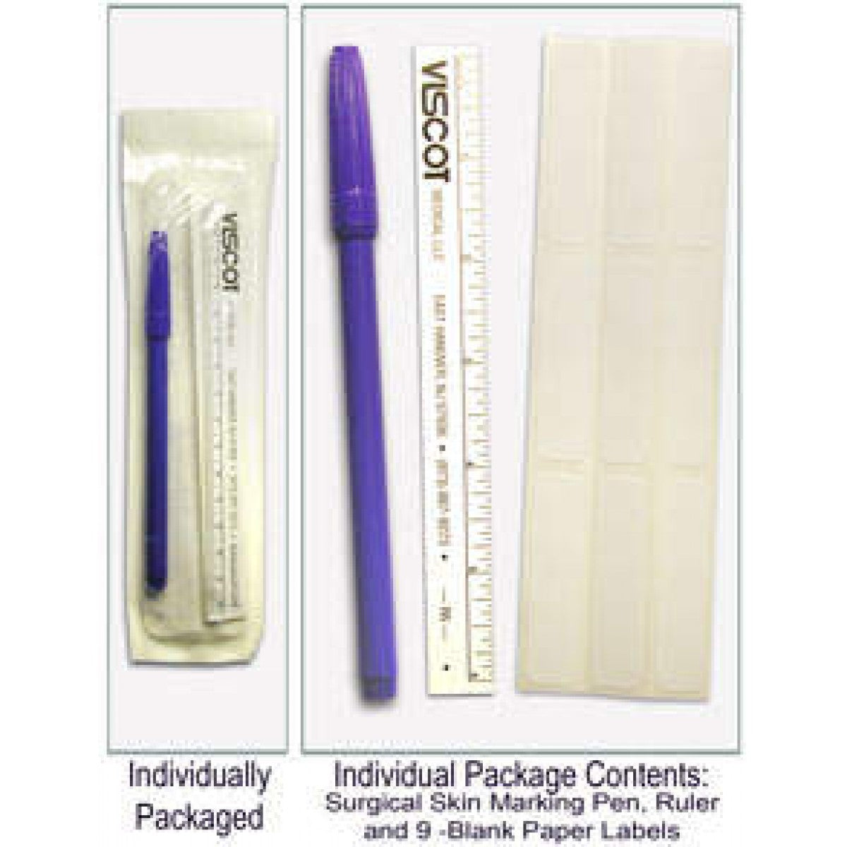Sterile Skin Marking Pen Includes Ruler, 9 Labels Gentian Violet - 100 ...