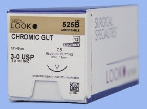 Surgical Specialties Chromic Gut Sutures - Chromic Gut Suture, C-6, 3 ...