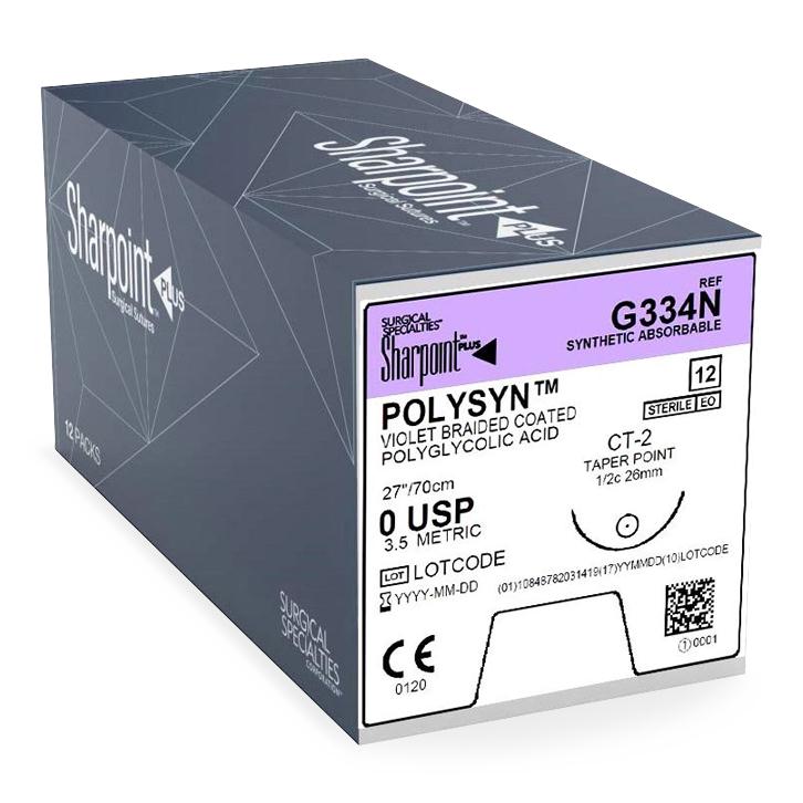 PolySyn Violet Braided Absorbable Suture - SUTURE, PLYSYN, 4-0, V, 18 ...