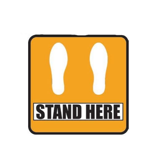 Ergomat COVID-19 Social Distancing Safety Signs and Strips - "Stand He ...