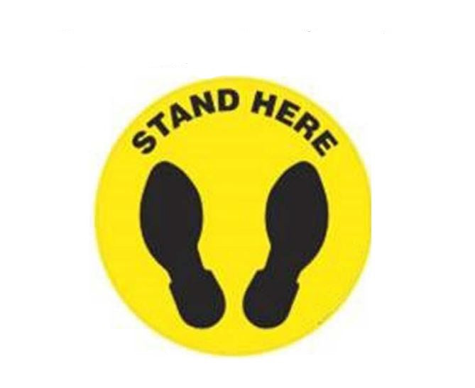 Ergomat COVID-19 Social Distancing Safety Signs and Strips - "Stand He ...