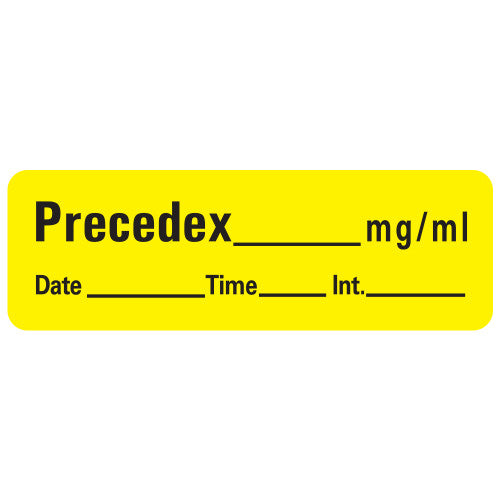 PDC Healthcare Anesthesia Date, Time and Initials Labels - Precedex Pe ...