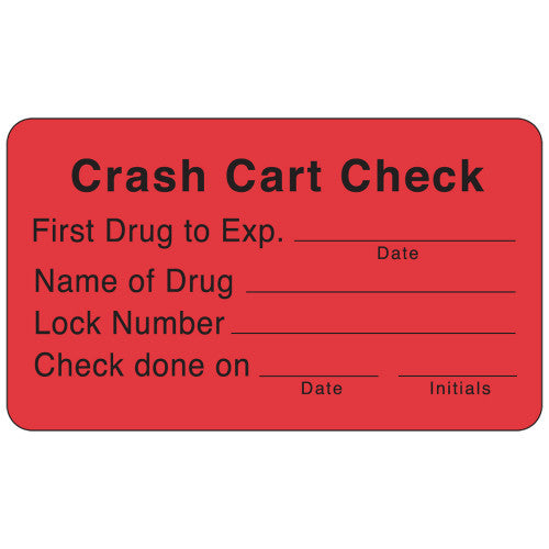 PDC Healthcare Crash Cart Labels - Crash Cart Check Label - 59704722 ...
