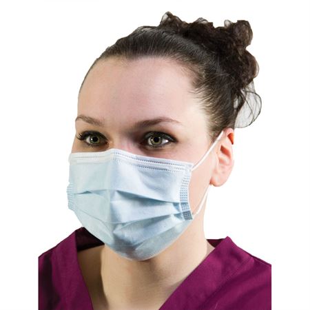 Fluid Resistant Mask 120mm HG Earloop - Blue — Grayline Medical