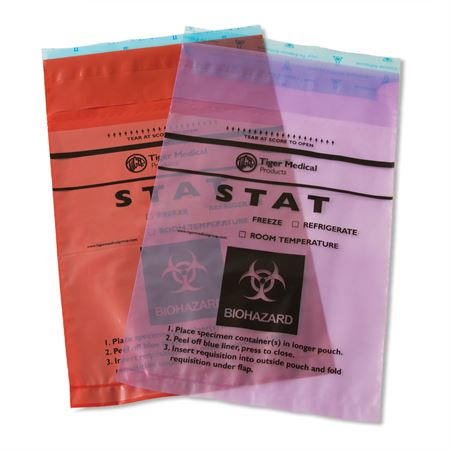 Tiger STAT Biohazards Bags STAT Biohazard Specimen Bag with Document P ...